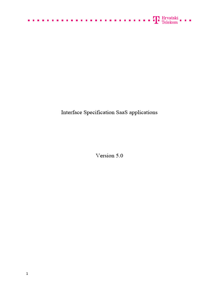 Interface Specification For SaaS Applications - HT D D v5.0 | PDF | Parameter (Computer ...