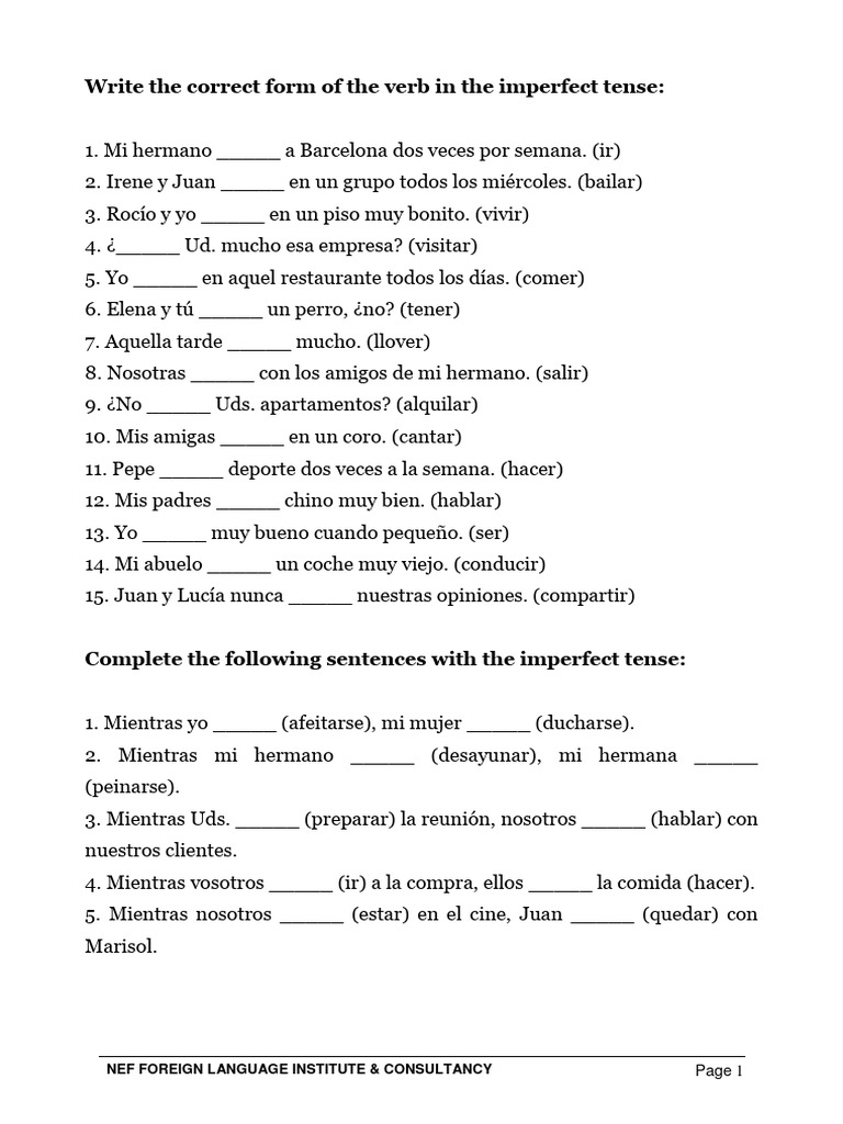 Imperfecto Worksheet | PDF | Che Guevara