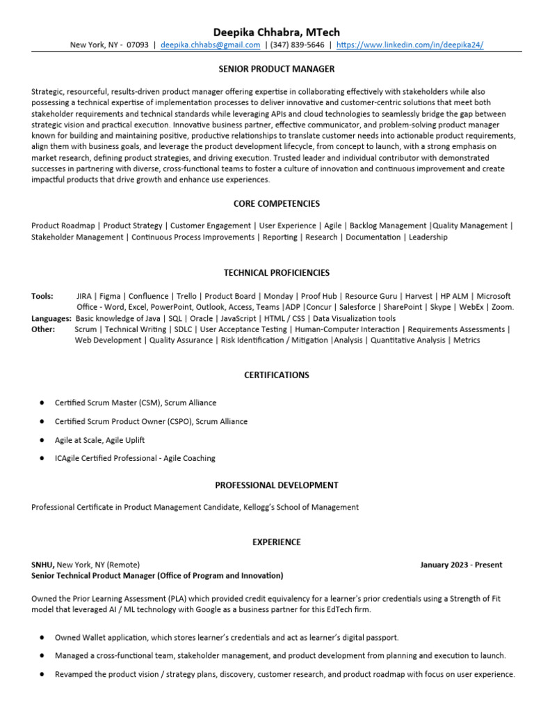 Deepika Chhabra Resume - LHH | PDF