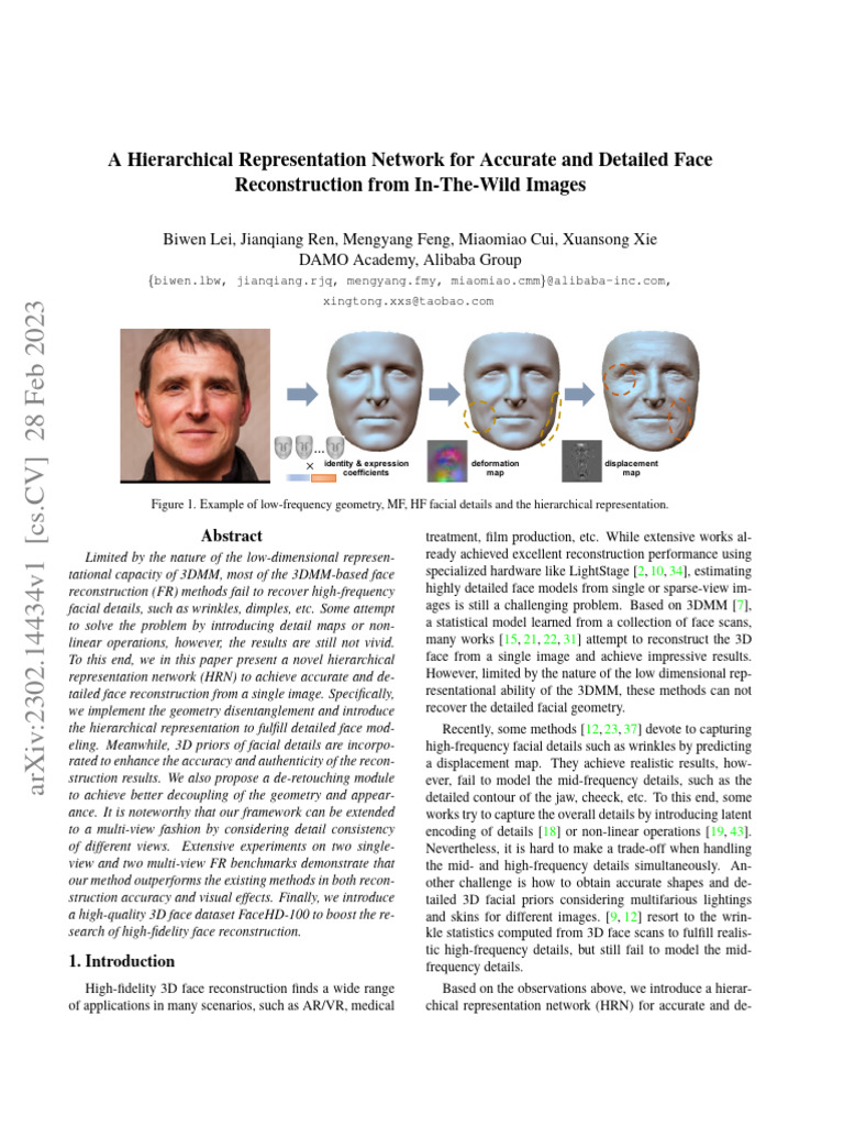 A Hierarchical Representation Network For Accurate and Detailed Face ...