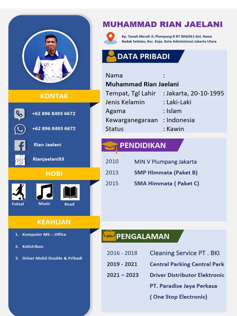 CV Rian Jaelani | PDF