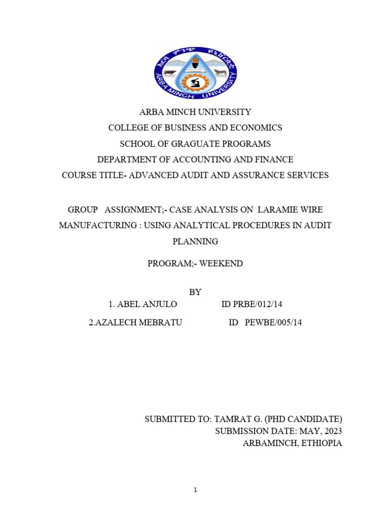 Abel Anjuloo Audit Case | PDF | Inventory | Audit