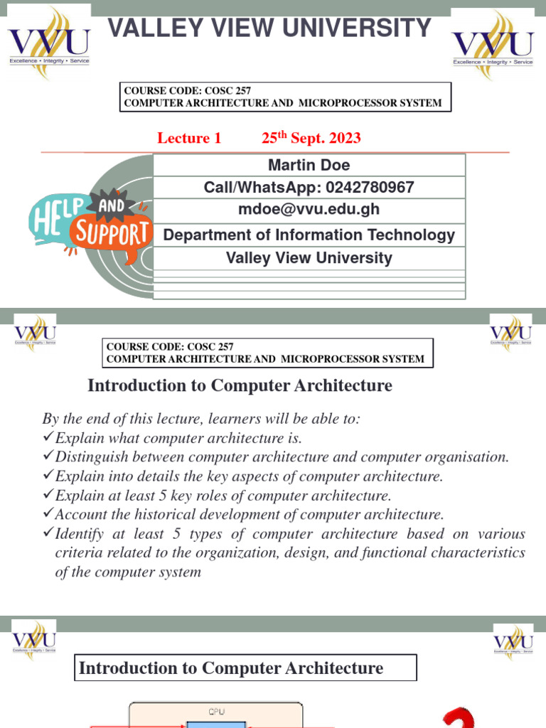 Computer - Archito - Lecture 1 | PDF | Central Processing Unit | Computer Architecture