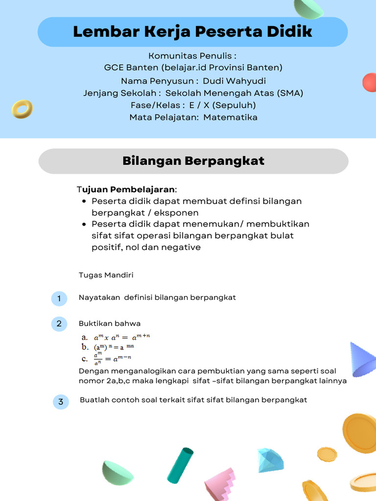 LKPD Bilangan Berpangkat | PDF