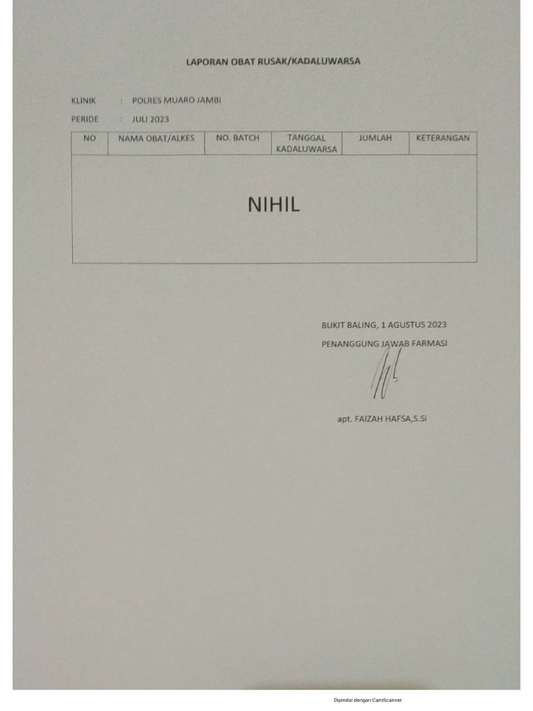Laporan Obat Rusak Atau ED | PDF