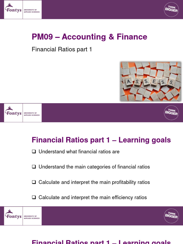 004 - Financial Ratios Part 1 (Lecture) | PDF | Financial Ratio | Inventory