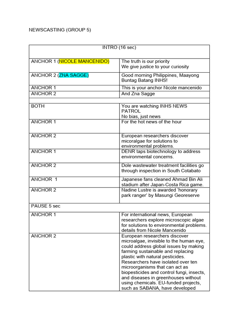 NEWSCASTING | PDF | Biotechnology | Nature