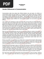 Tannen's Gender Language Contrasts | PDF | Human Communication ...