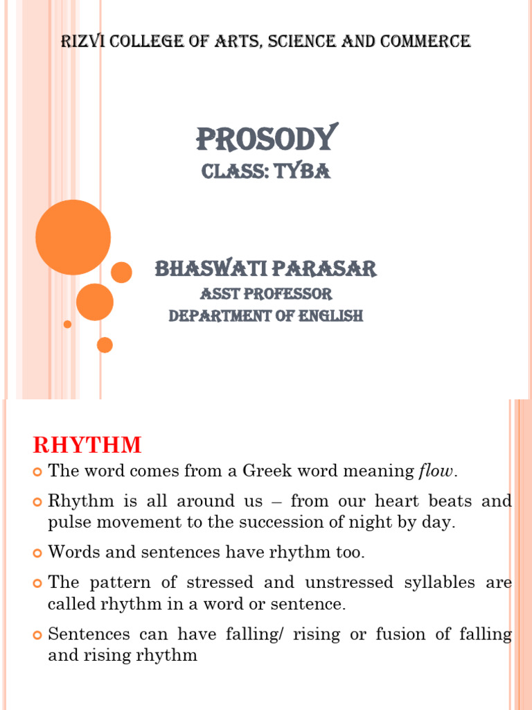 Prosody and Metre in English Poetry | PDF | Metre (Poetry) | Phonaesthetics