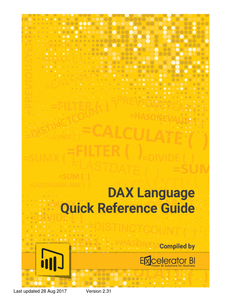Dax Functions List Quick Reference Pdf Trigonometric Functions Computer Programming