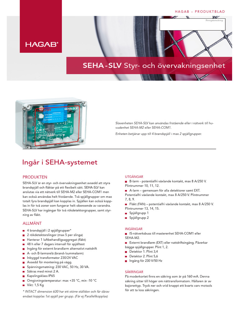 Hagab Produktblad SEHA-SLV | PDF