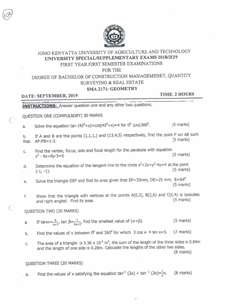 Sma 2171 Geometry | PDF