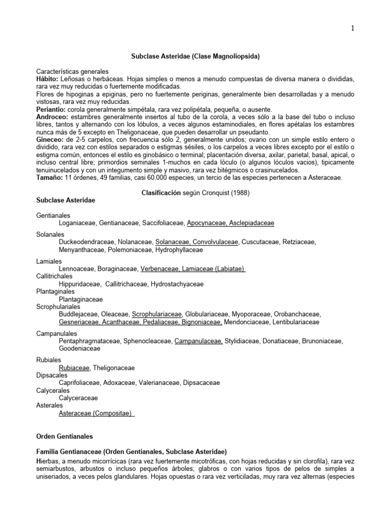 Asteridae | PDF | Plantas | Botánica