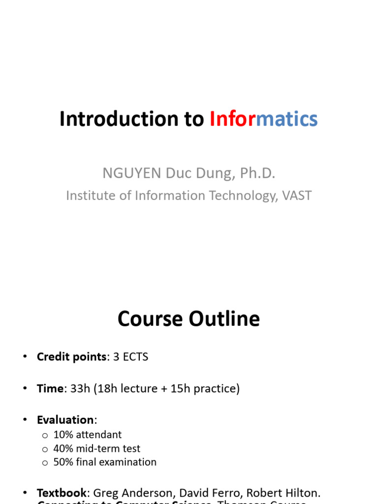 Presentation - Introduction To Informatics | PDF | Information ...
