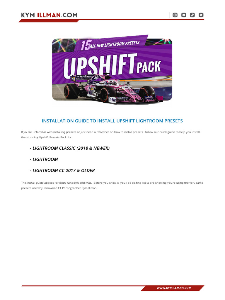 Upshift Preset Installation Instructions | PDF | System Software | Computing