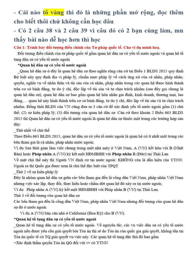 40 Câu TPQT 1 | PDF