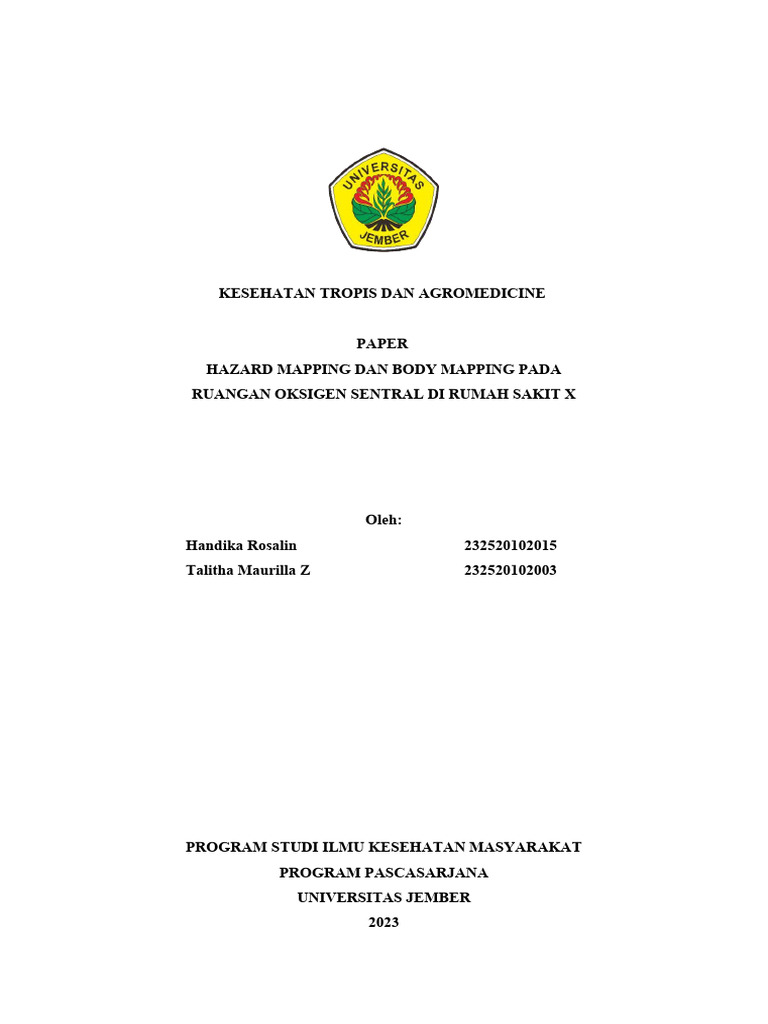 Hazard Mapping Ruang Oksigen Sentral | PDF