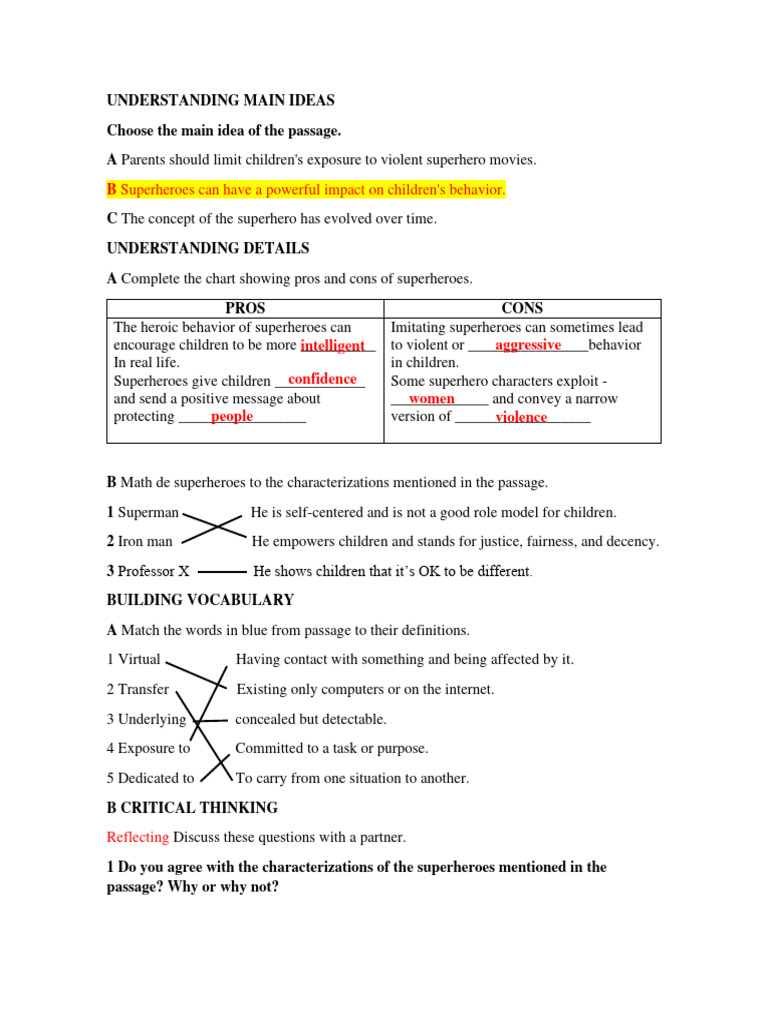 Superheroes Good Role Models | PDF | Superheroes | Psychological Concepts