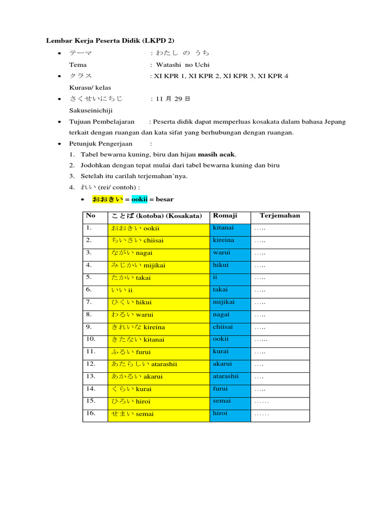 Lembar Kerja Peserta Didik 2 (XI KPR) | PDF