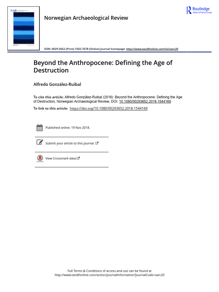 Beyond The Anthropocene Defining The Age | PDF | Anthropocene | Archaeology