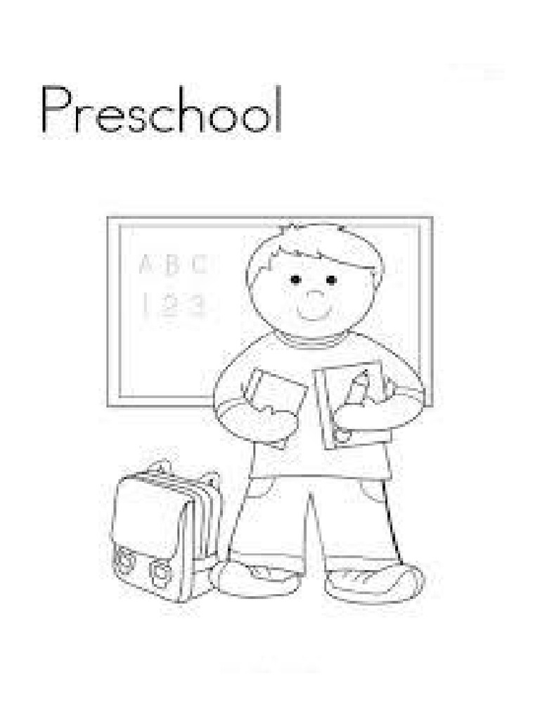 PRESCHOOL Coloring Page | PDF