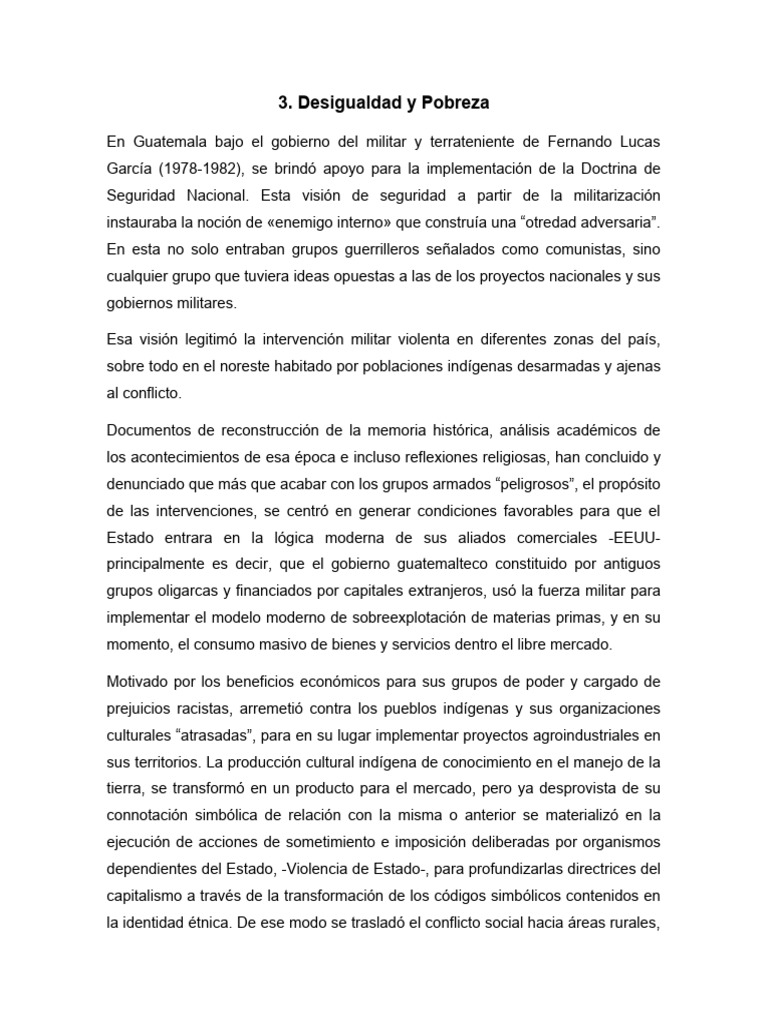 Desigualdad Y Pobreza Pdf Guatemala Pobreza