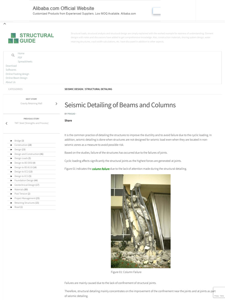 Seismic Detailing of Beams and Columns - Structural Guide | PDF
