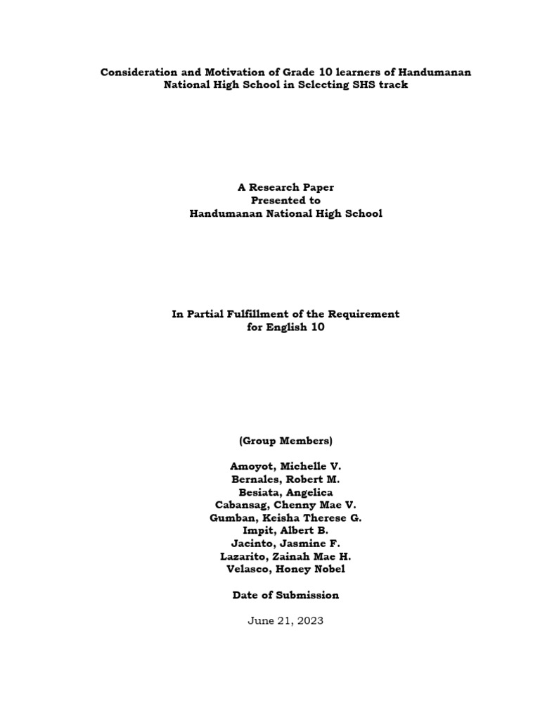 Research Cover Page 1 | PDF | Motivational | Motivation