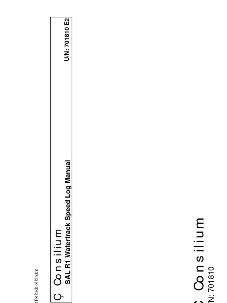 SAL R1 Speed Log Manual | PDF | Logarithm | Calibration
