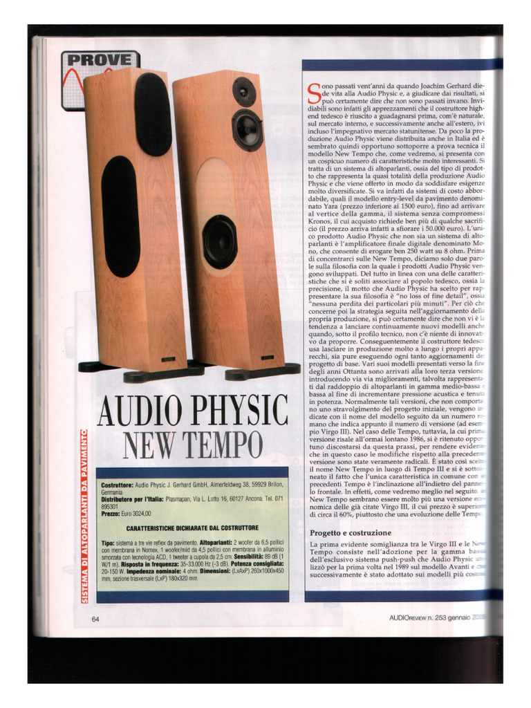 Audio Physic - New Tempo | PDF