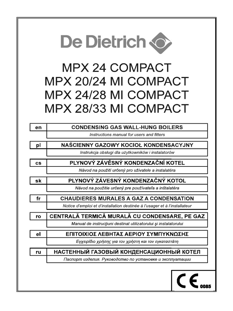 Manual - Centrale Murale in Condensatie de Dietrich MPX MI Compact | PDF