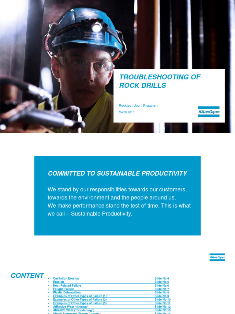 Troubleshooting Guide of Rock Drills - Final | PDF | Wear | Fatigue (Material)