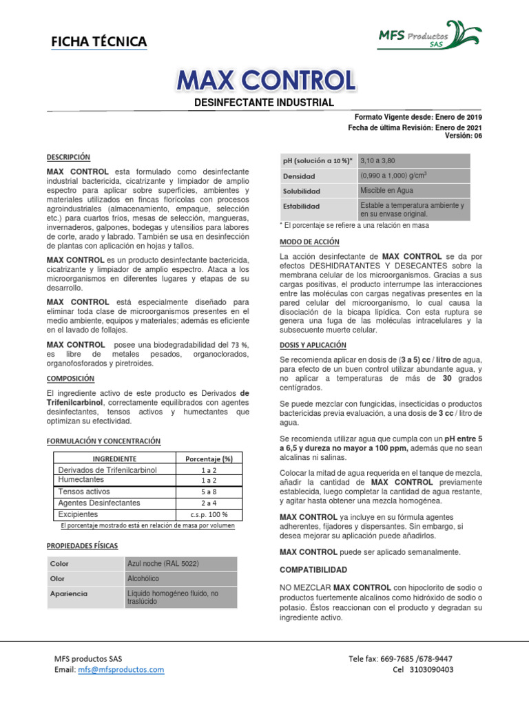 F.T. Maxcontrol | PDF | Agua | Potasio
