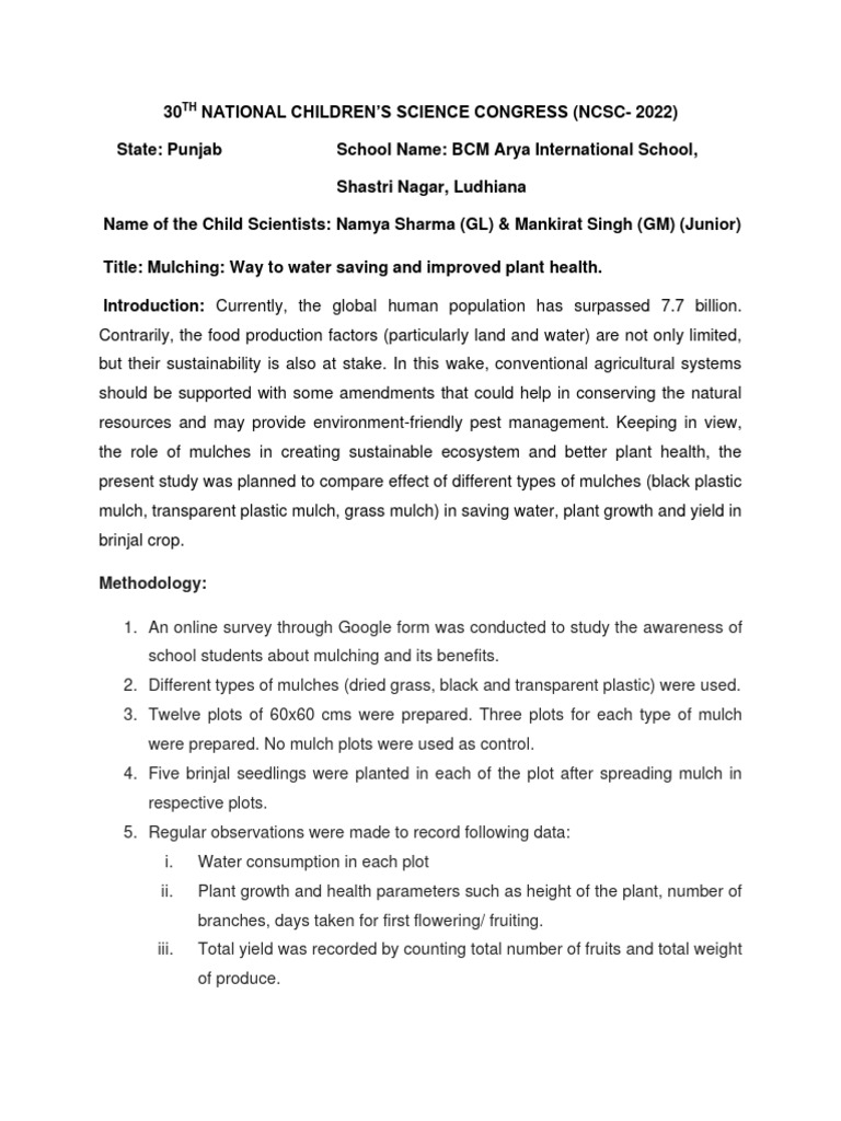 Abstract 111 | PDF | Mulch | Eggplant