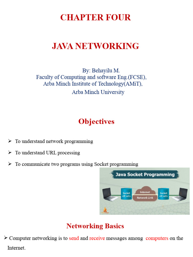 Chapter 4 Java Networking Pdf Network Socket Port Computer Networking 