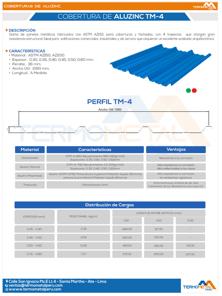 COBERTURA TR4 - 36 MM | PDF | Sector secundario de la economía | Química