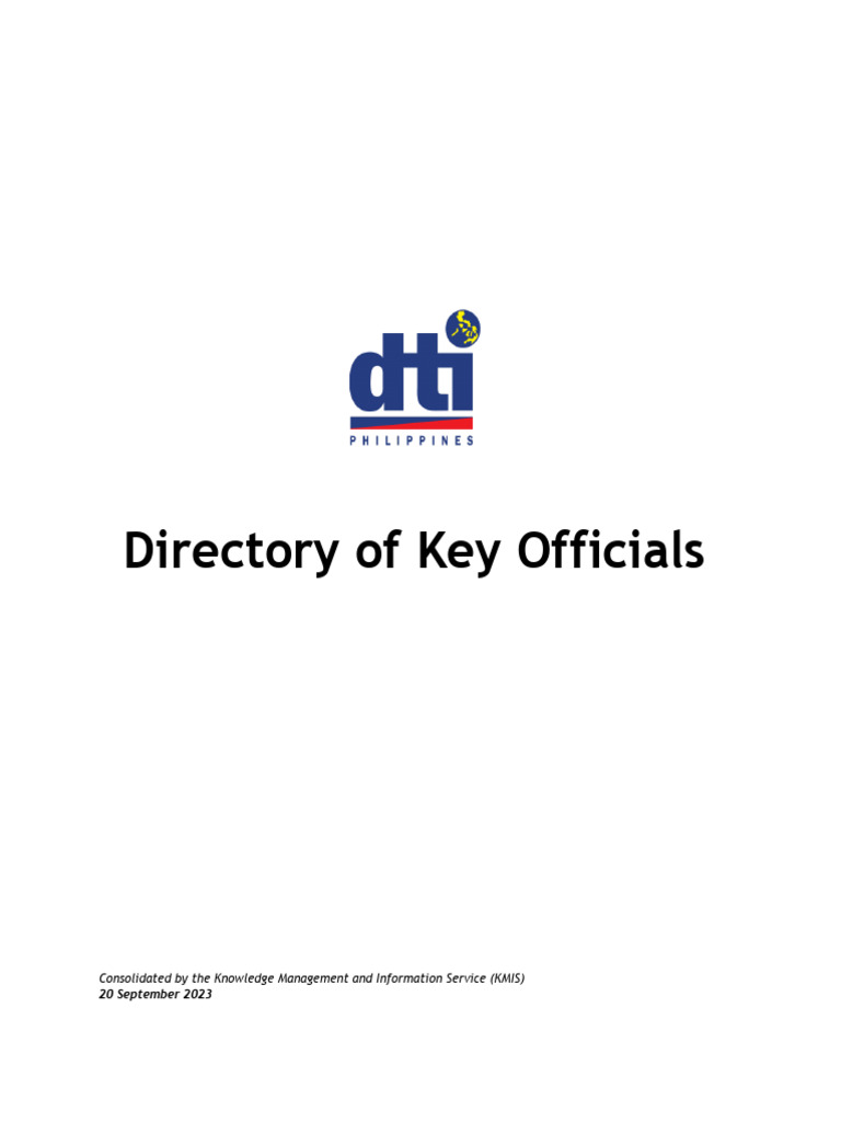 20+September+2023+DTI+Directory+of+Key+Officials Docx+ | PDF ...