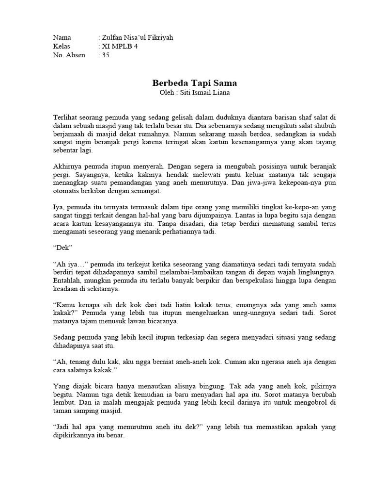 Cerpen Bahasa Indonesia | PDF