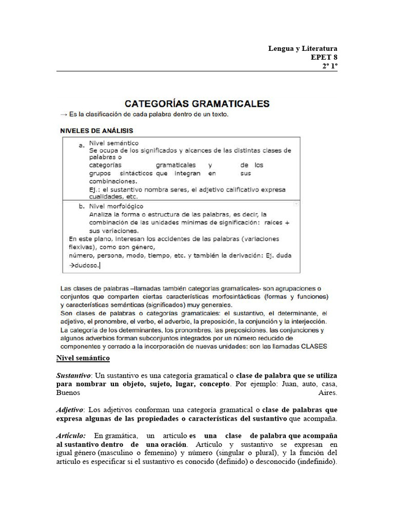 Ficha Sintaxis y Morfologia | PDF | Adverbio | Predicado (Gramática)
