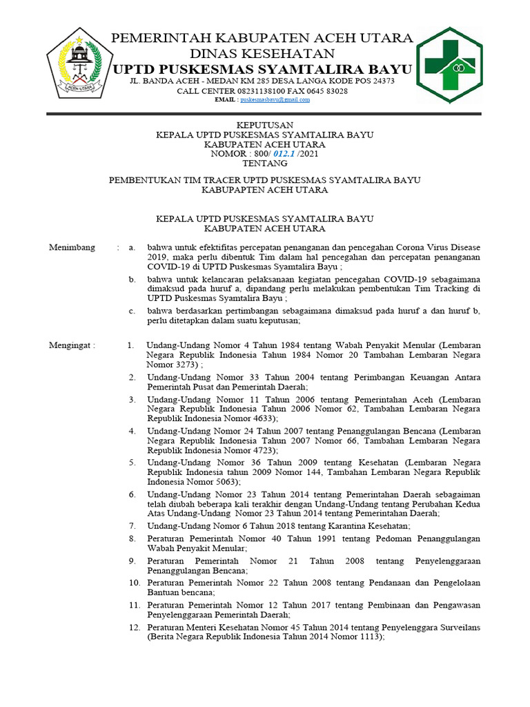 SK Tracer & Tata Ruang PKM Bayu 21 | PDF