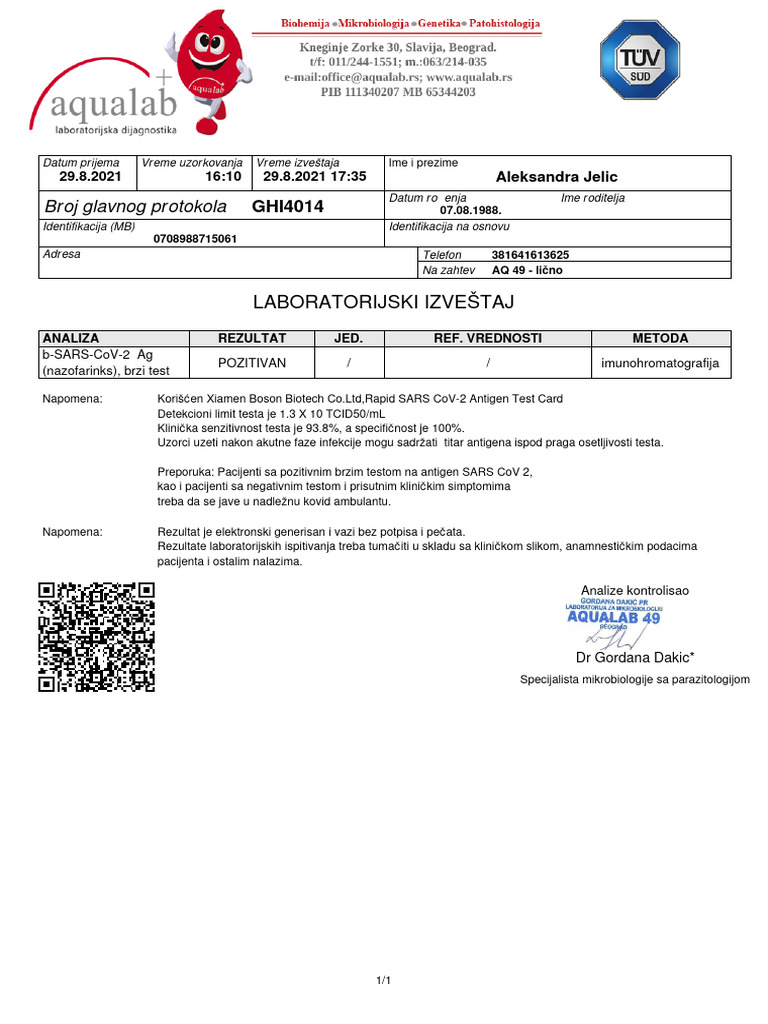 NALAZ Aleksandra Jelic | PDF