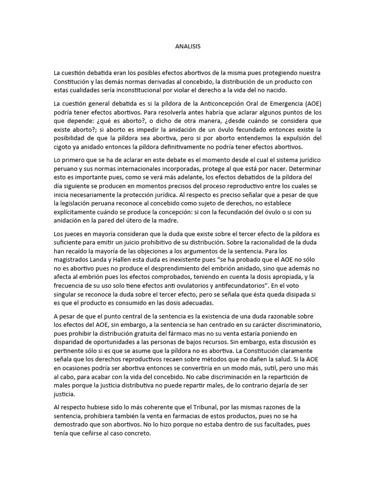 Analisis de Sentencia | PDF | Píldora anticonceptiva oral combinada ... Analisis de Sentencia | PDF | Píldora anticonceptiva oral combinada ...