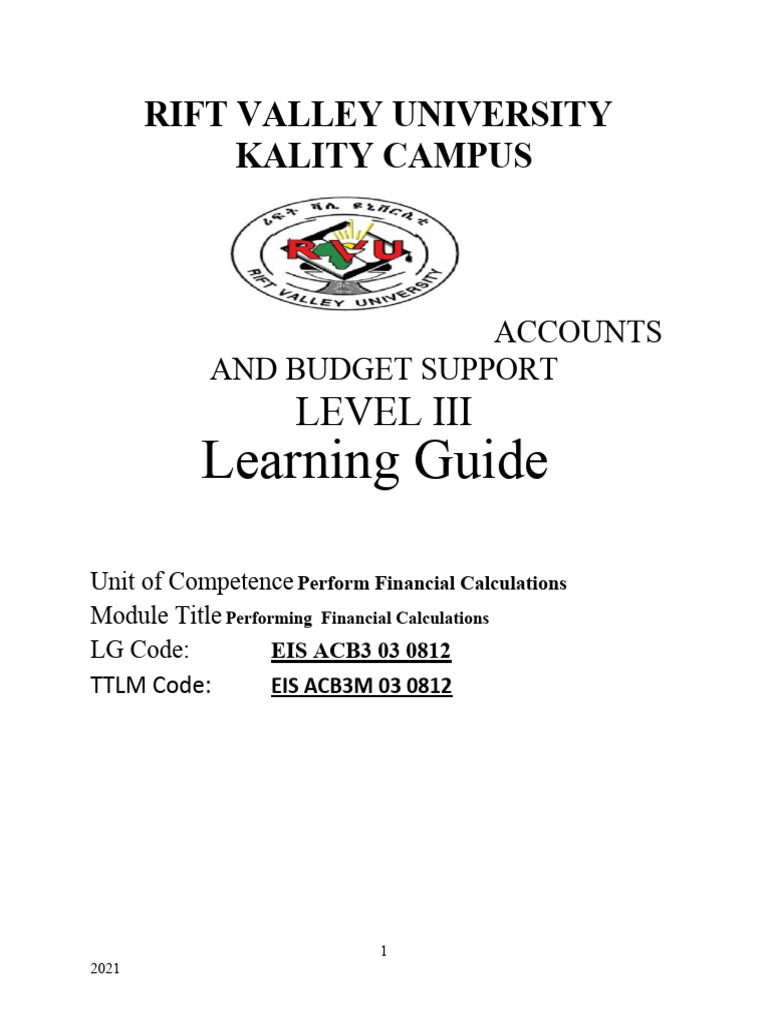 3 Perform Financial Calculations | PDF | Debits And Credits | Equity ...