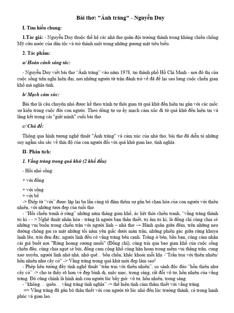 Ánh trăng - Nguyễn Duy | PDF