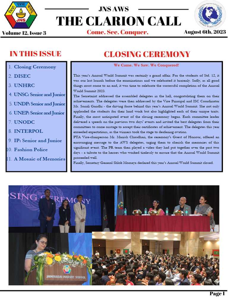 The Clarion Call - Issue 3 Volume 12 2023 | PDF