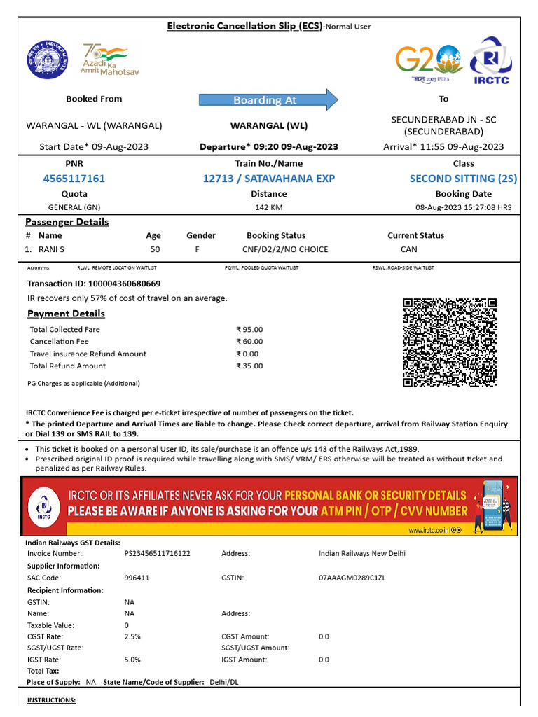 Cancelled Ticket | PDF