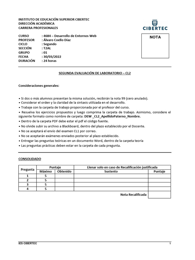 CL2 - Desarrollo de Entornos Web | PDF | Informática