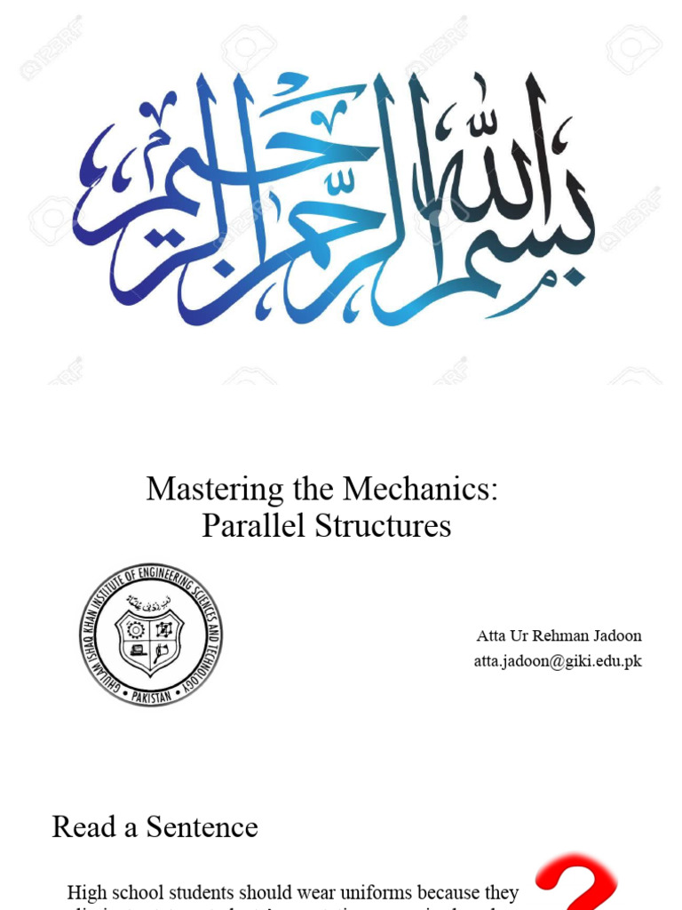 Lecture 19-Grammar & Mechanics-Parallel Structures | PDF | Phrase | Verb