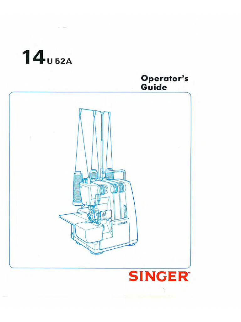 Handleiding Naaimachine Singer 14u52a | PDF