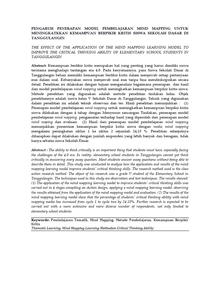 Mind Mapping Tingkatkan Berpikir Kritis | PDF | Kesehatan Holistik | Sains & Matematika